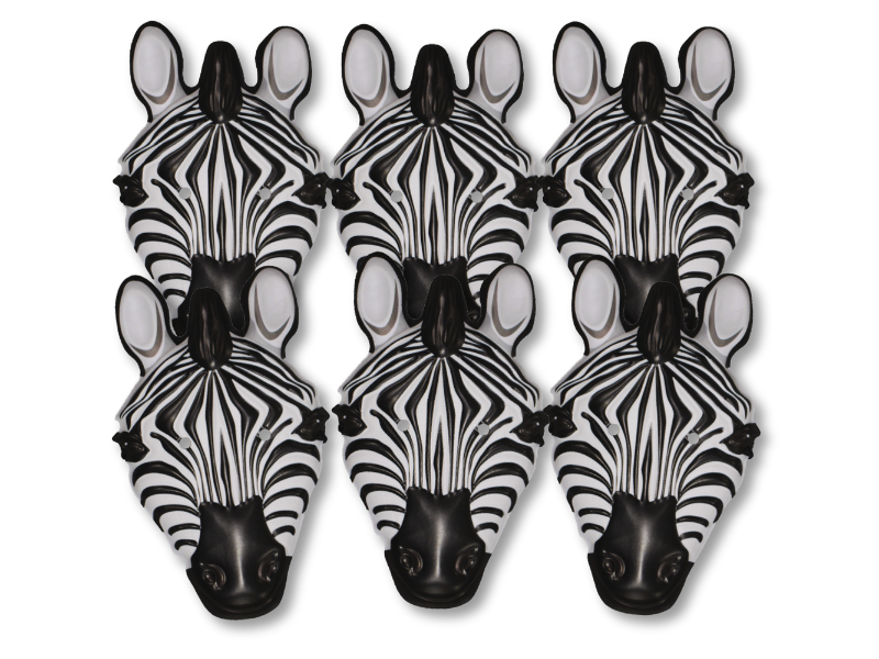 Pack 6 Mascaras Cebra — Carnaval